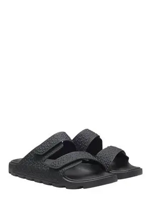 Hugo Monogram Slides With Riptape Straps Black