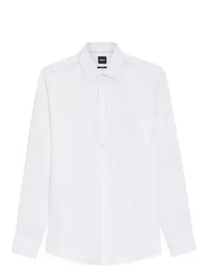 BOSS Slim-fit Shirt In Linen-blend Twill - White