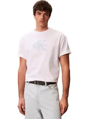 Calvin Klein Monologo Outline Graphic Classic T-shirt - Bright White