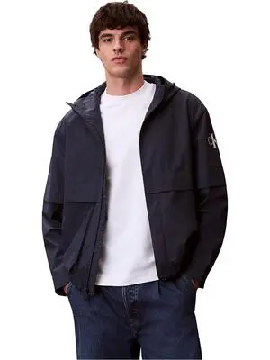 Calvin Klein Ripstop Hooded Windbreaker Jacket - Blue Nights
