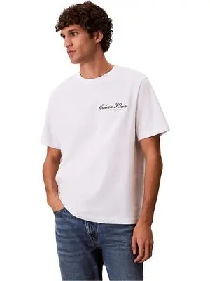Calvin Klein Small Script Logo Graphic Classic T-shirt - Bright White