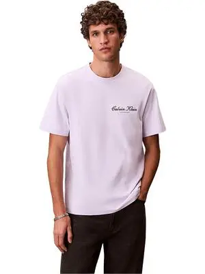 Calvin Klein Small Script Logo Graphic Classic T-shirt - Island Lilac