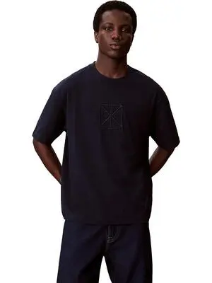 Calvin Klein Emblem Logo Graphic Relaxed T-shirt - Dark Sapphire