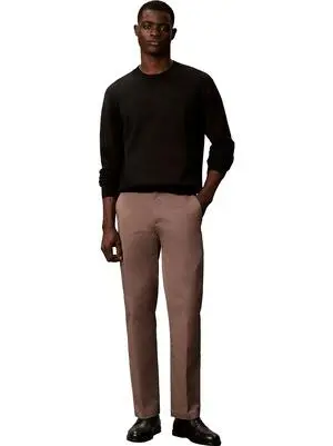 Calvin Klein Cotton Stretch Straight Trousers - Falcon