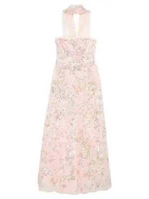 NEEDLE & THREAD Dream Garland Embellished Gown - Pink