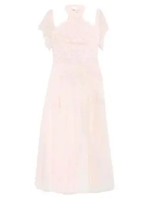 NEEDLE & THREAD Scallop Sequin Halter-neck Gown - Pink