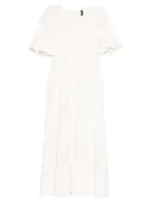 NEEDLE & THREAD Scallop Lace Pointelle Knit Gown - White