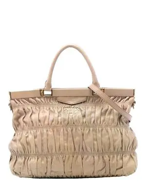 Prada Nappa Gaufre Satchel - Brown