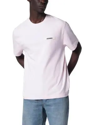 Jacquemus T-shirt With Gros Grain Logo - Pink