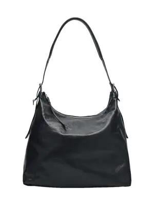 LEMAIRE Leather Hobo Bag With Belted Shoulder Strap - Blue