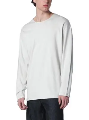 LEMAIRE Chalk-colored Cotton And Silk Interlock T-shirt - White