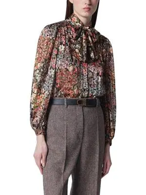 Valentino Garavani Floral Print Silk Blouse - Multicolor