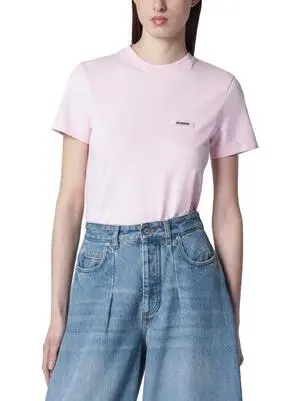 Jacquemus Cotton T-shirt With Logo - Pink