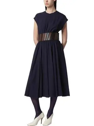 Alaïa Midi Dress With Belt - Purple