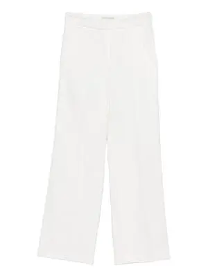 VIA MASINI 80 Ribbed Wide-leg Trousers - White