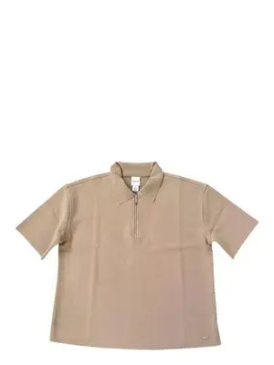 Calvin Klein Zip-up Polo Top - Neutrals