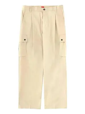 Hugo Pleated Cargo Trousers - Neutrals