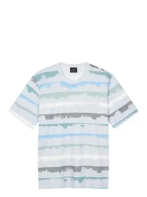 Paul Smith Grey 'drip Stripe' Cotton T-shirt - Blue