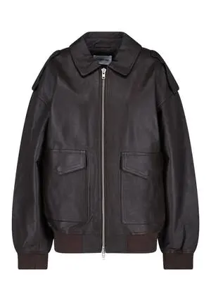 THE FRANKIE SHOP Viper Leather Jacket - Brown