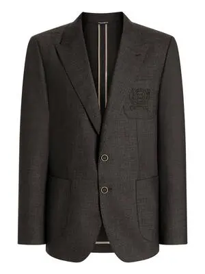 Dolce & Gabbana Single-breasted Wool Canvas Jacket - Multicolor
