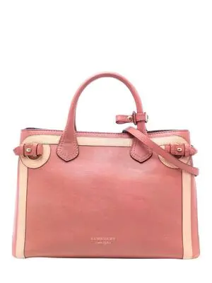 Burberry Medium Bicolor Leather Banner Satchel - Pink