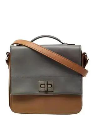 Prada Bicolor City Calf Satchel - Brown
