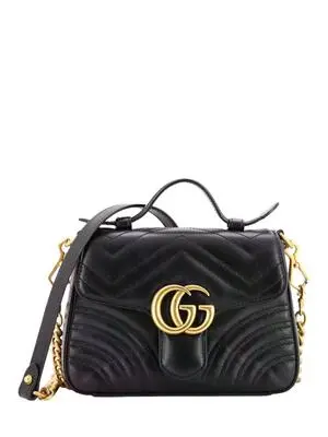 Gucci Gg Marmont Mini Satchel - Black