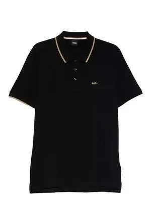 BOSS Logo-detail Polo Shirt - Black