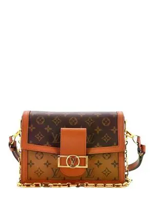 LOUIS VUITTON Dauphine Reverse Monogram Canvas Mm Shoulder Bag - Brown