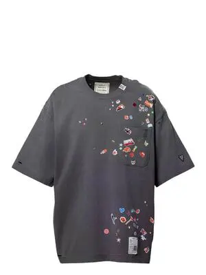 Mihara Yasuhiro Sticker-print T-shirt - Grey