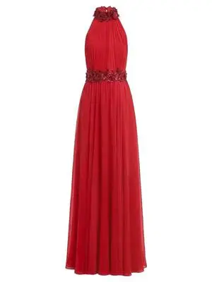SAIID KOBEISY Floral-detail Maxi Dress - Red