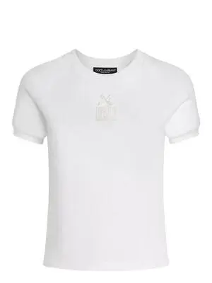 Dolce & Gabbana Logo-embroidered T-shirt - White