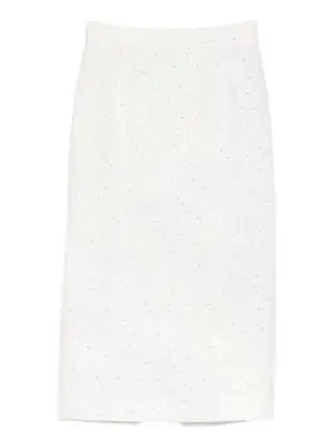 Alessandra Rich Sequin-embellished Midi Skirt - White