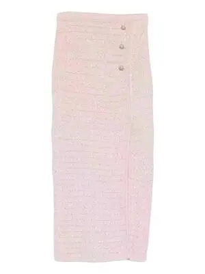 Alessandra Rich Button-embellished Midi Skirt - Pink