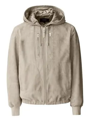 Mackage Sylas-su Suede Hooded Jacket - Taupe