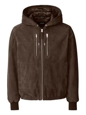Mackage Sylas-su Suede Hooded Jacket - Umber