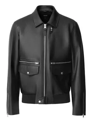 Mackage Leather Zip Jacket - Black