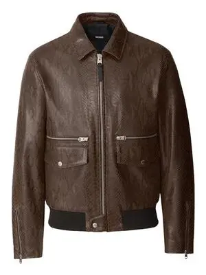 Mackage Leather Zip Jacket - Umber