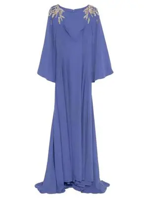 SAIID KOBEISY Embellished Crepe Kaftan - Blue