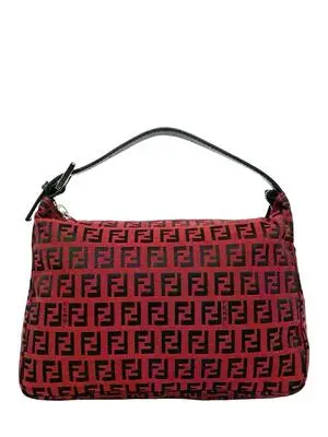 Fendi 2000-2010 Zucchino Canvas Handbag - Red