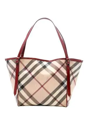 Burberry Supernova Check Coated Canvas Tote Bag - Brown