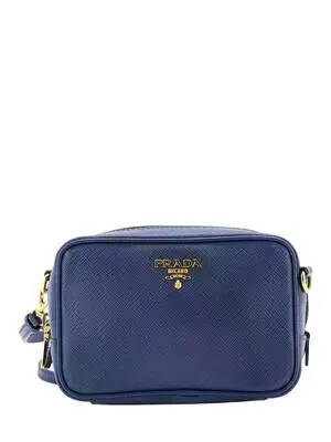 Prada Camera Shoulder Bag Saffiano Leather Mini Crossbody Bag - Blue