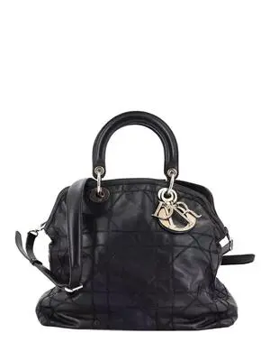 Dior Granville Cannage Quilt Leather Satchel - Black