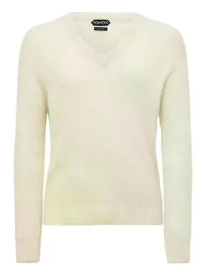 TOM FORD V-neck Long-sleeve Sweater - White