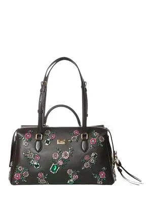 Dolce & Gabbana Floral-embellished Tote Bag - Brown