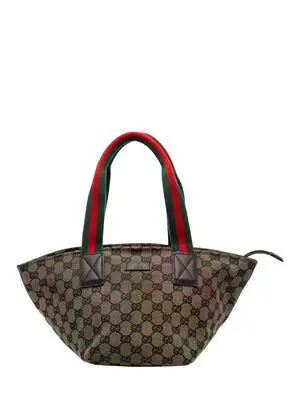 GUCCI Gucci GG Canvas Web Handbag