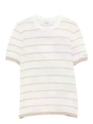 Max Mara Striped Knit Top - White
