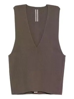 Rick Owens V-neck Vest - Brown