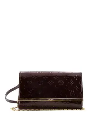 LOUIS VUITTON Ana Bag Monogram Vernis Clutch - Red