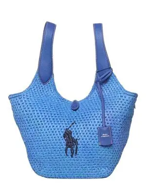 Polo Ralph Lauren Logo-appliqué Woven Shoulder Bag - Blue